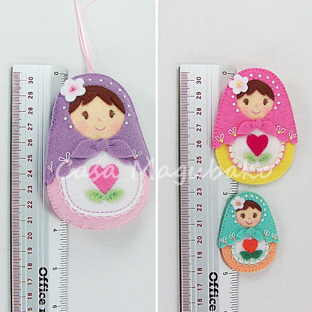 Felt PDF Pattern - Matryoshka Doll Sewing Pattern - Felt Babushka Doll ...