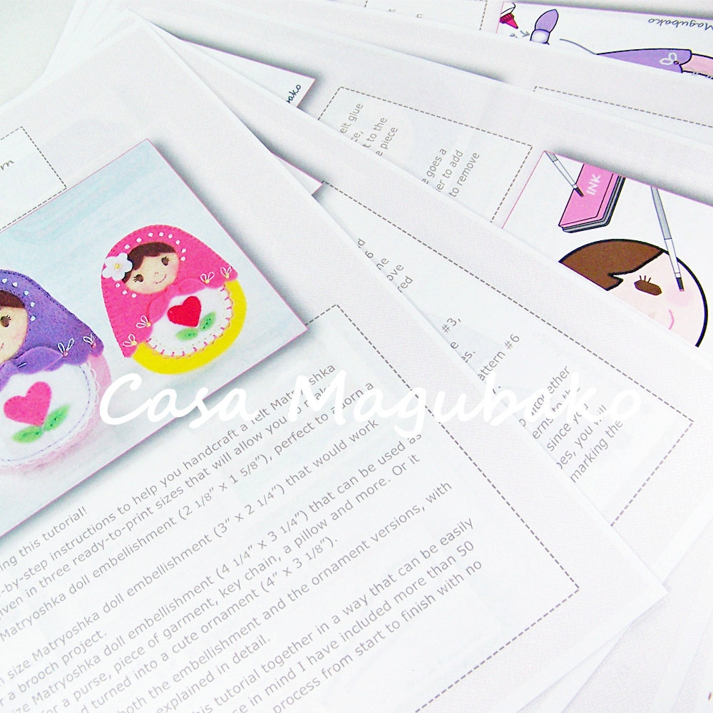 Felt PDF Pattern - Matryoshka Doll Sewing Pattern - Felt Babushka Doll ...