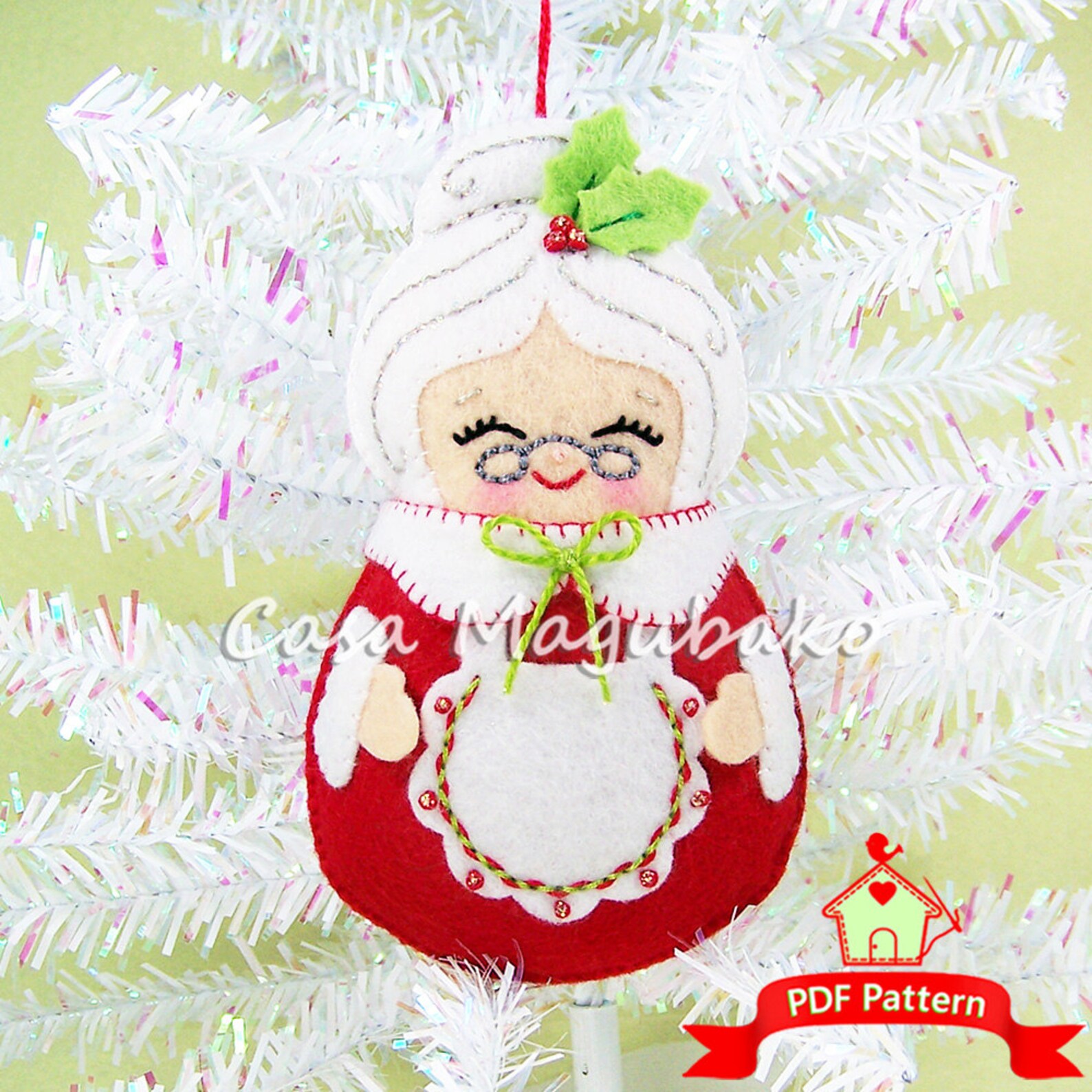 PDF Felt Pattern Mrs. Claus Ornament Sewing Pattern - Etsy