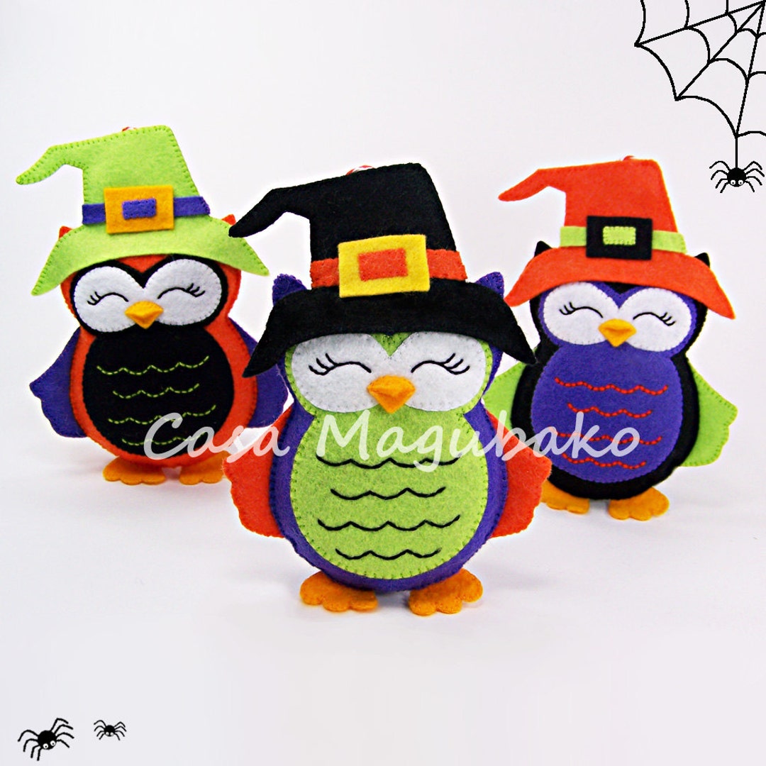 PDF Pattern - Halloween Owl Ornament Felt Pattern - Felt Owl Sewing ...