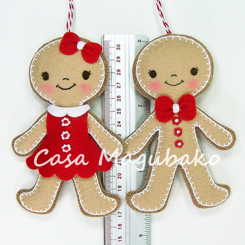 PDF Pattern Gingerbread Ornament Felt Pattern Boy & Girl - Etsy