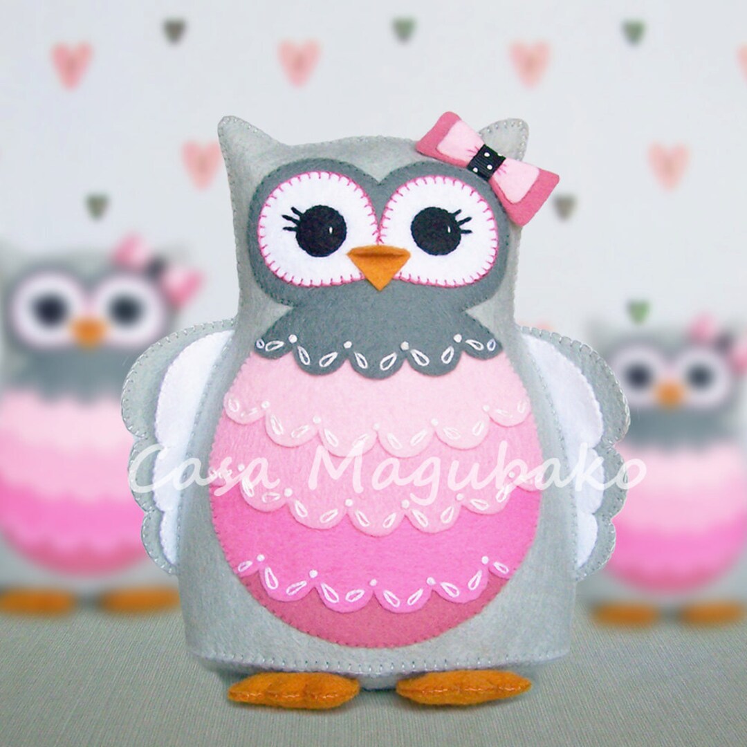 PDF Pattern - Owl Felt Pattern - Hand-stitched Owl - Stuffed Owl - Felt ...