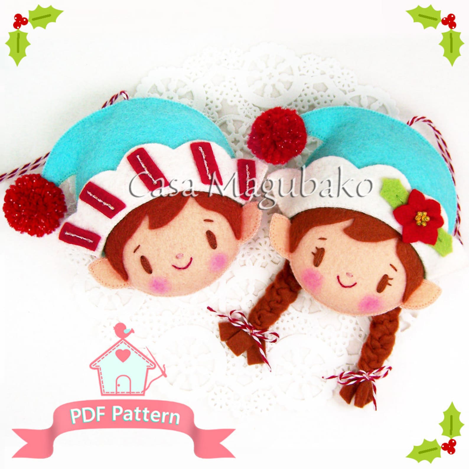 Felt PDF Pattern Christmas Elf Ornaments Boy Elf Girl Elf - Etsy
