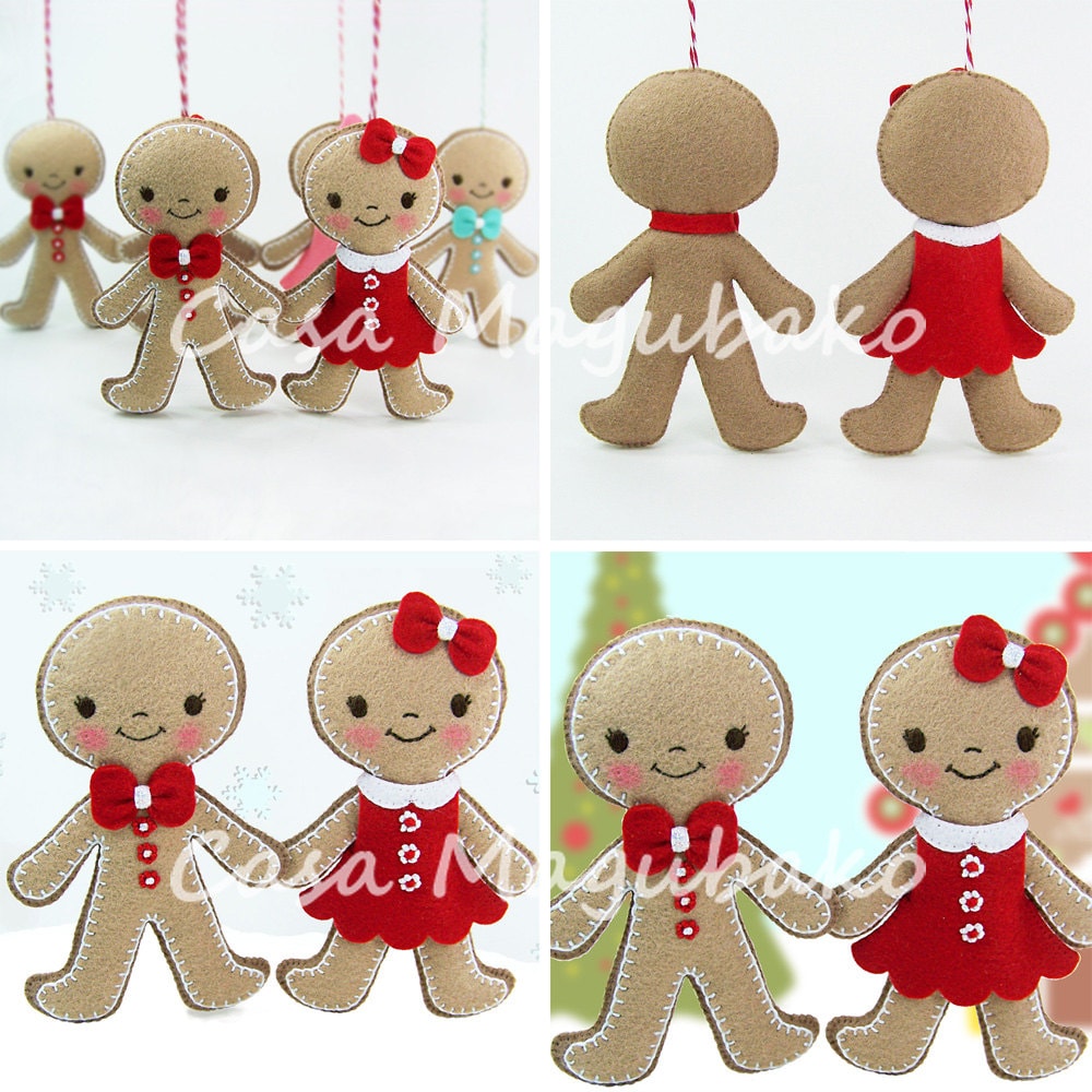 PDF Pattern Gingerbread Ornament Felt Pattern Boy & Girl - Etsy