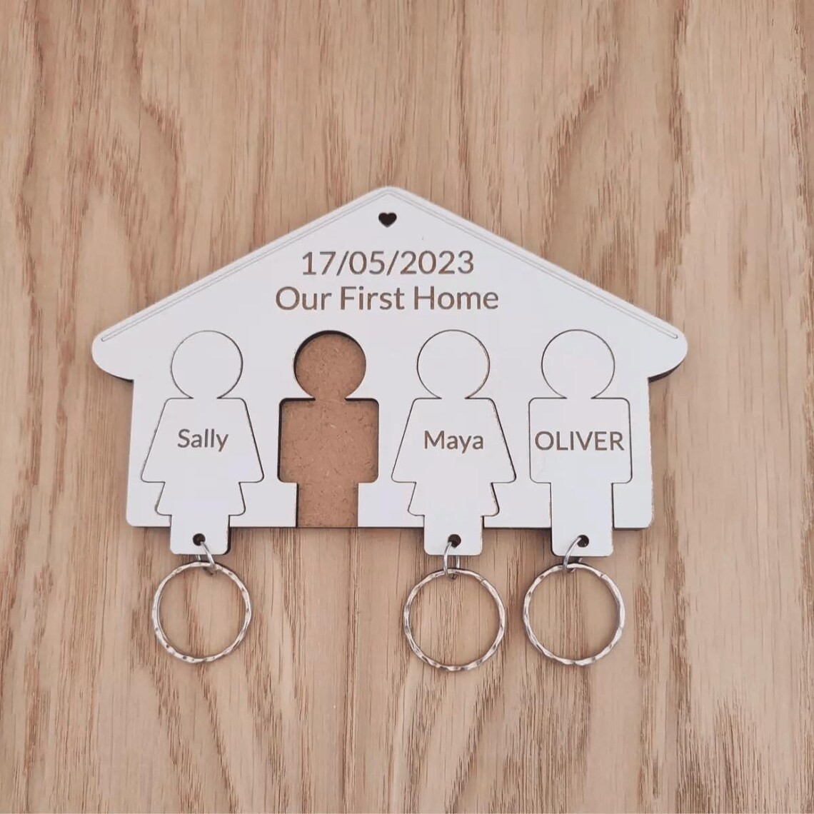 Personalized Wooden First Home Keyring Wall Plaque Custom Keys Holder ...