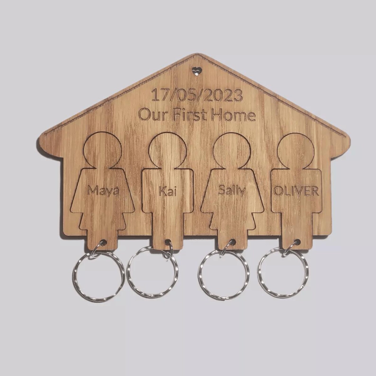 Personalized Wooden First Home Keyring Wall Plaque Custom Keys Holder ...