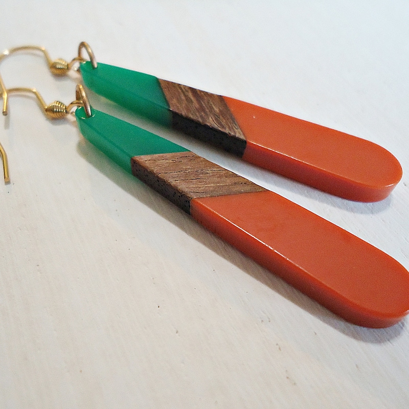 Orange Resin Earrings - Etsy