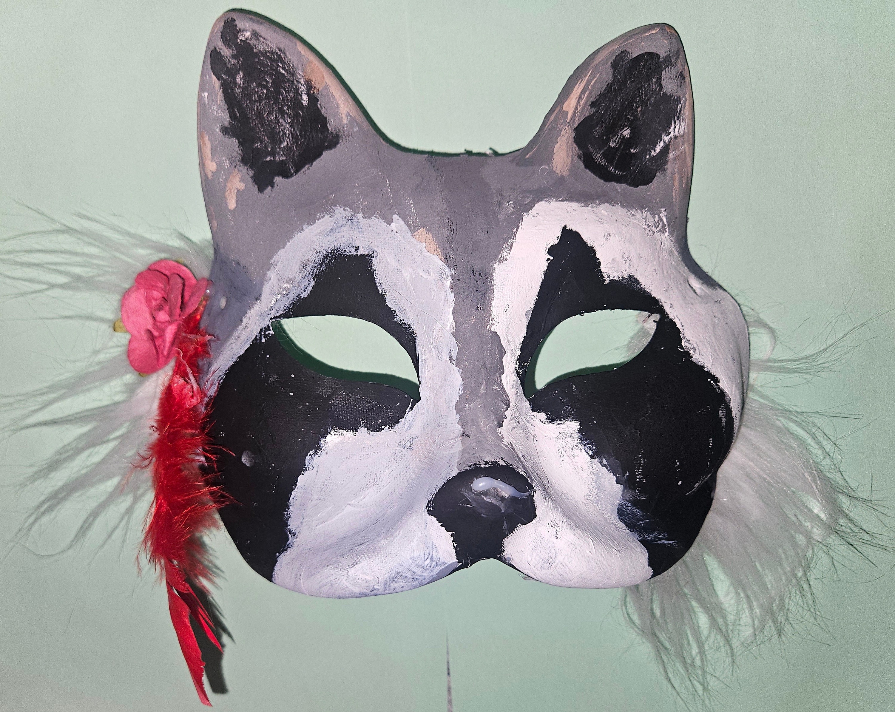 Hand Painted Therian Racoon Mask - Etsy