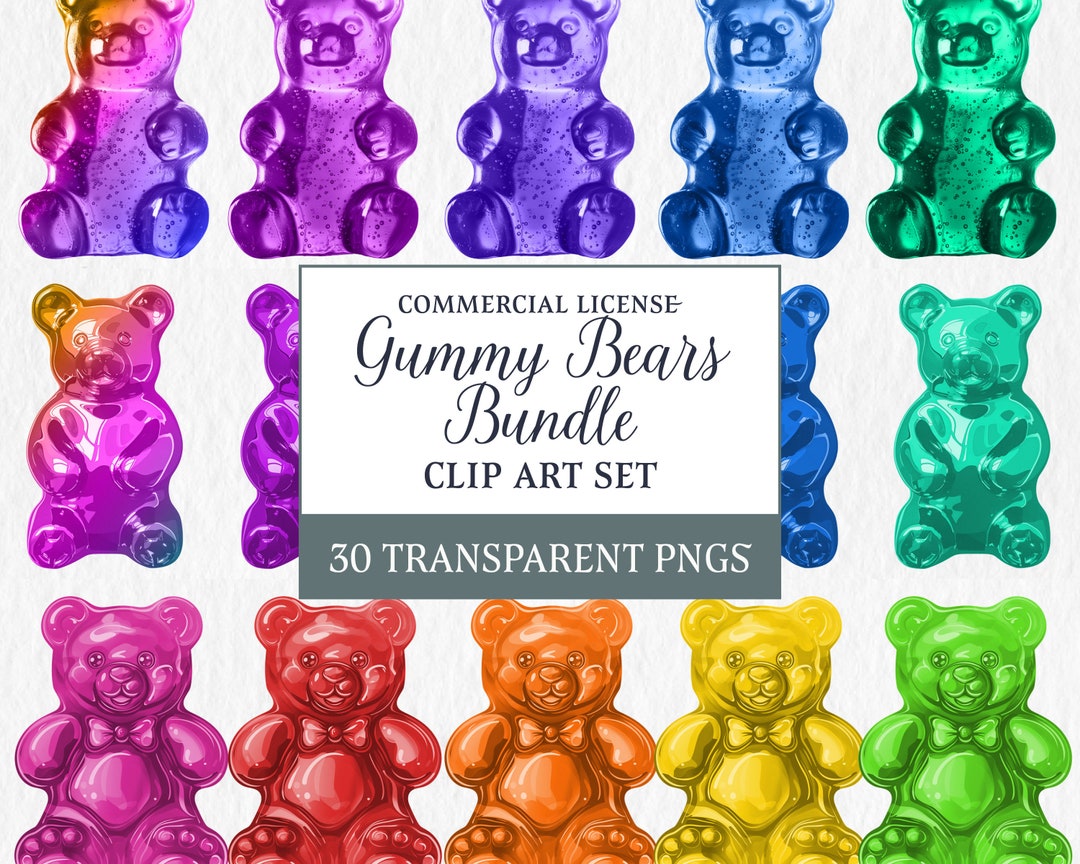 Gummy Bear Clipart | Instant Download | Gummy Bears Png | Rainbow ...
