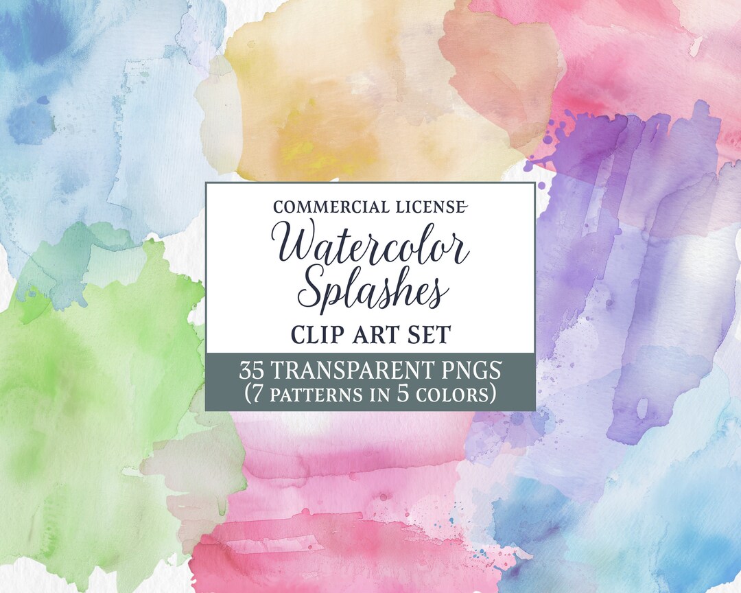 Watercolor Splashes | Watercolor Clipart | Splashes Clipart | Abstract ...