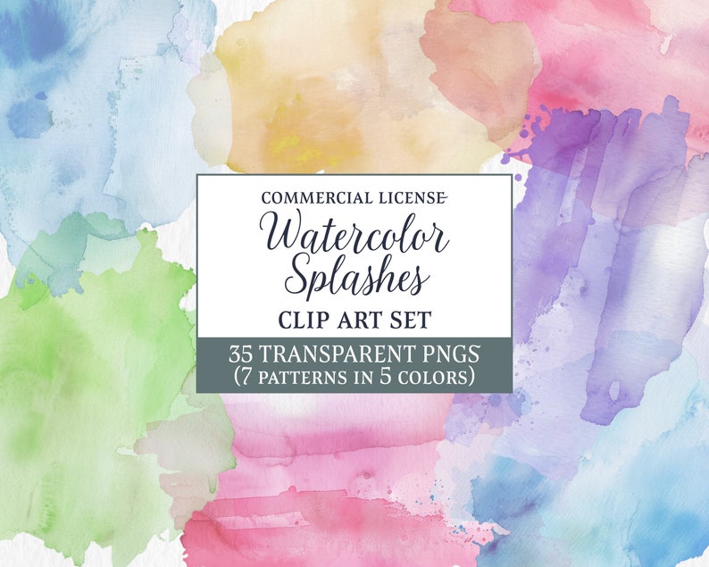 Watercolor Splashes | Watercolor Clipart | Splashes Clipart | Abstract ...