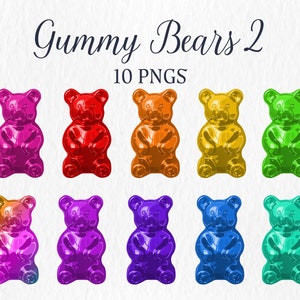 Gummy Bear Clipart | Instant Download | Gummy Bears Png | Rainbow ...