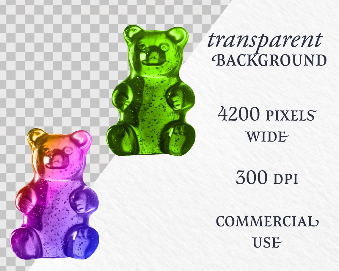 Gummy Bear Clipart Instant Download Gummy Bears Png Rainbow Clipart ...