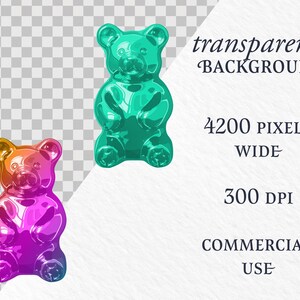 Gummy Bear Clipart | Instant Download | Gummy Bears Png | Rainbow ...