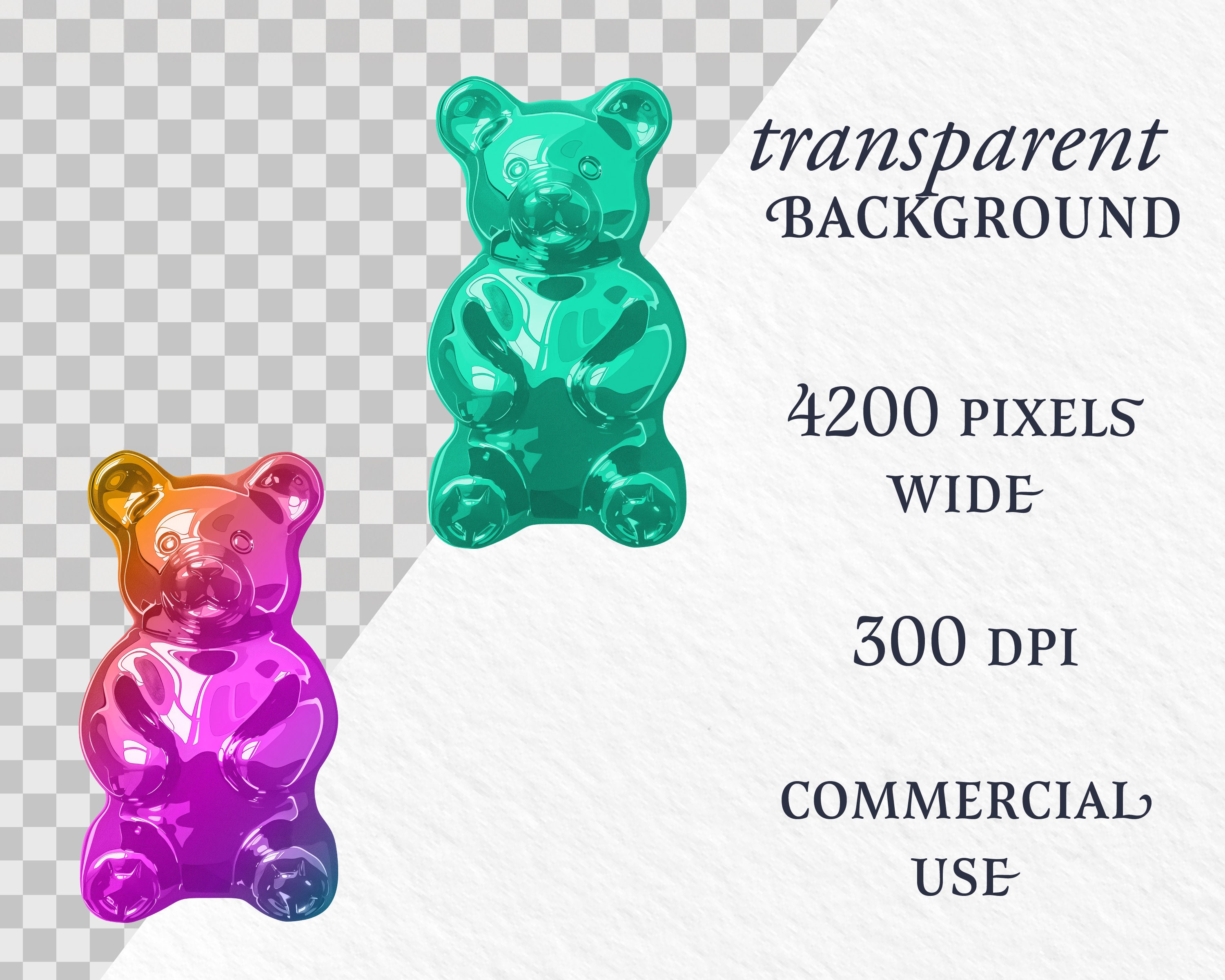 Gummy Bear Clipart Instant Download Gummy Bears Png Rainbow Clipart ...
