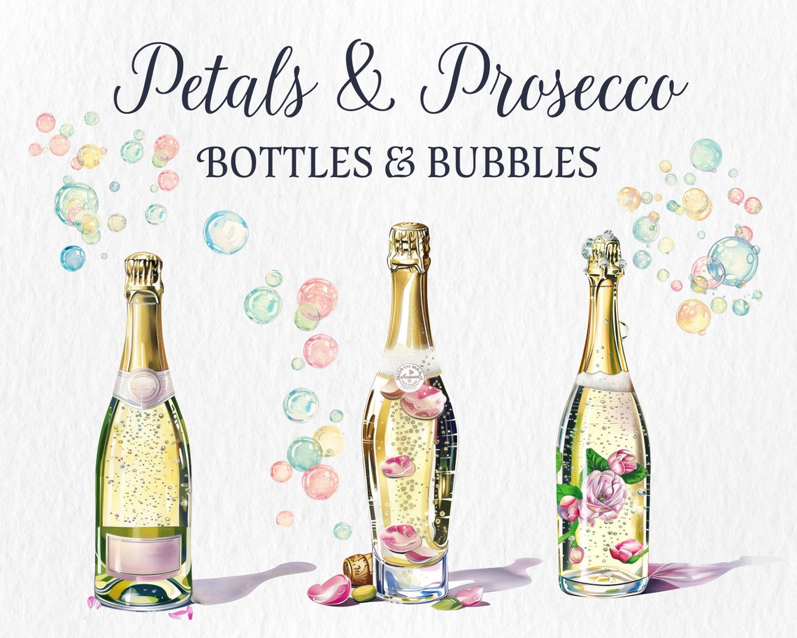 Petals and Prosecco Clip Art | Wedding Invitation Shower Aperitif ...