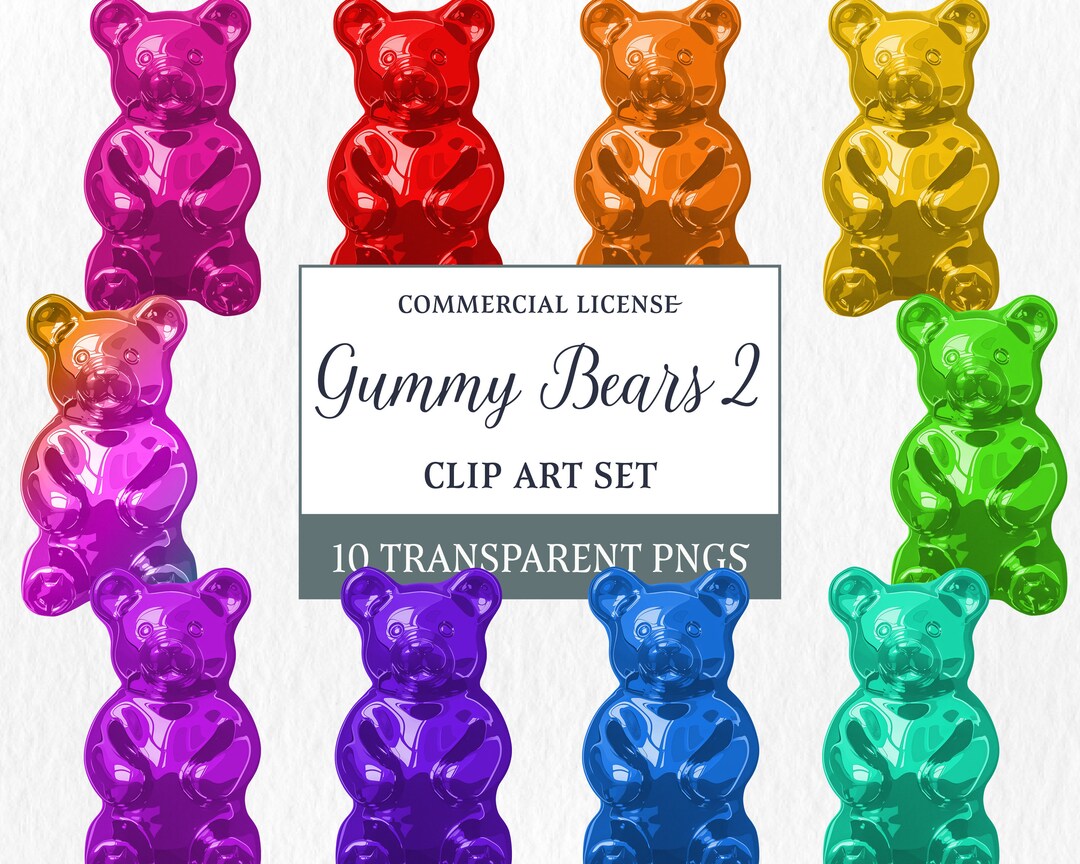 Gummy Bear Clipart Instant Download Gummy Bears Png Rainbow Clipart ...