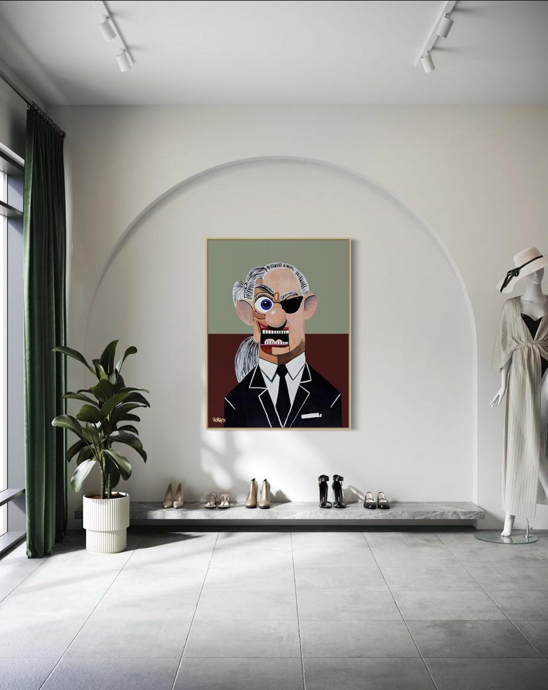 Karl Lagerfeld Met Gala Oil Painting Canvas Print: Hollywood Fashion ...