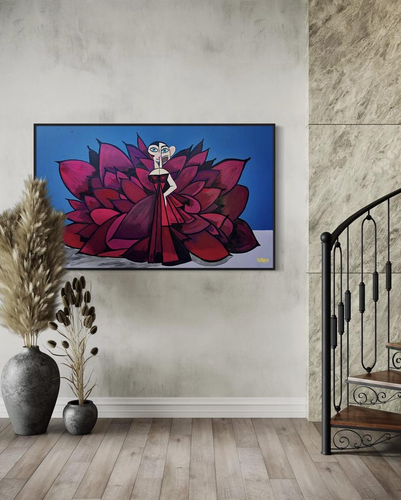 Cardi B Wall Art Canvas, Met Gala Pop Art Print, Modern Oil Painting ...