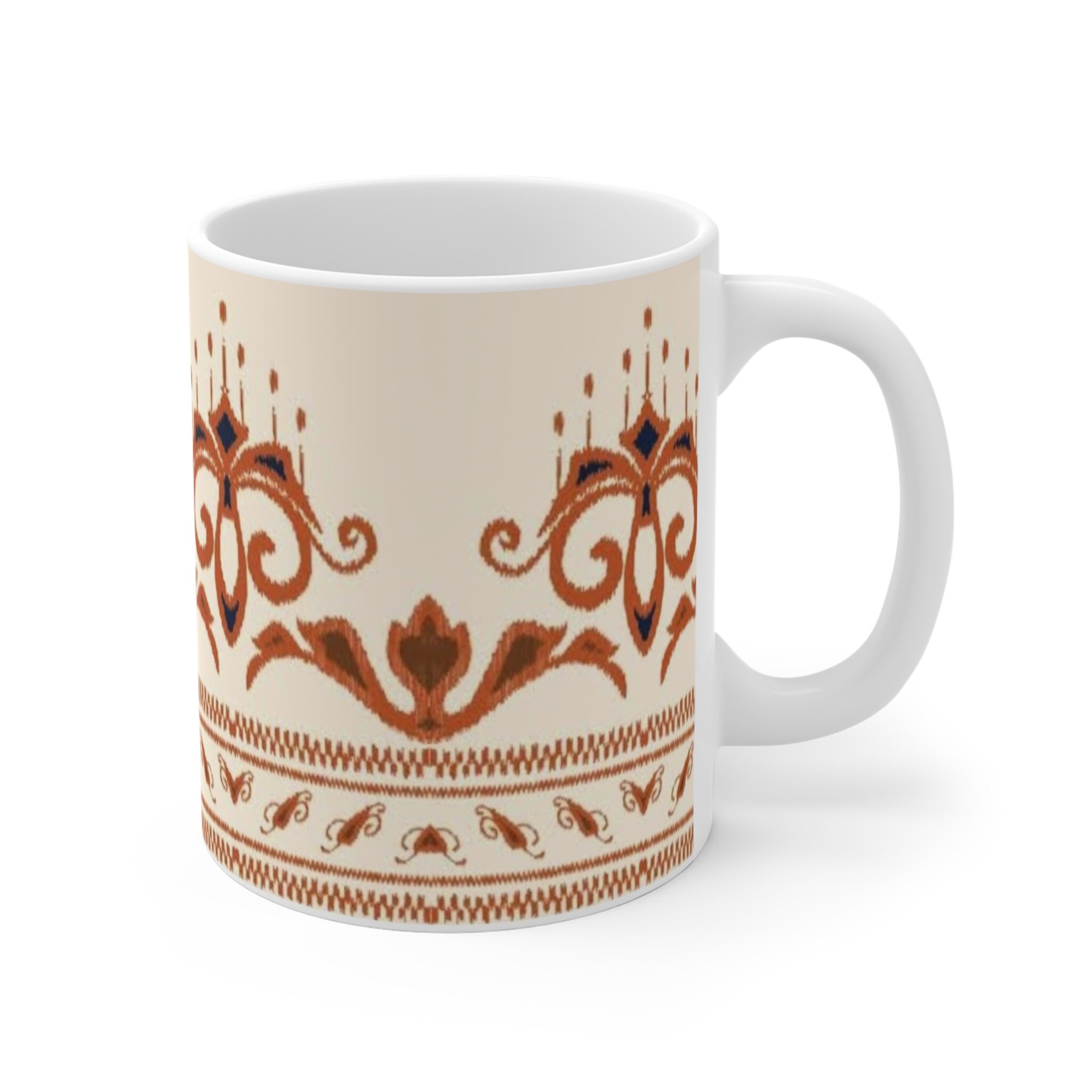 Modern Classy Ethnic Pattern Ceramic Coffee Mug, Pottery Tea Cup With ...