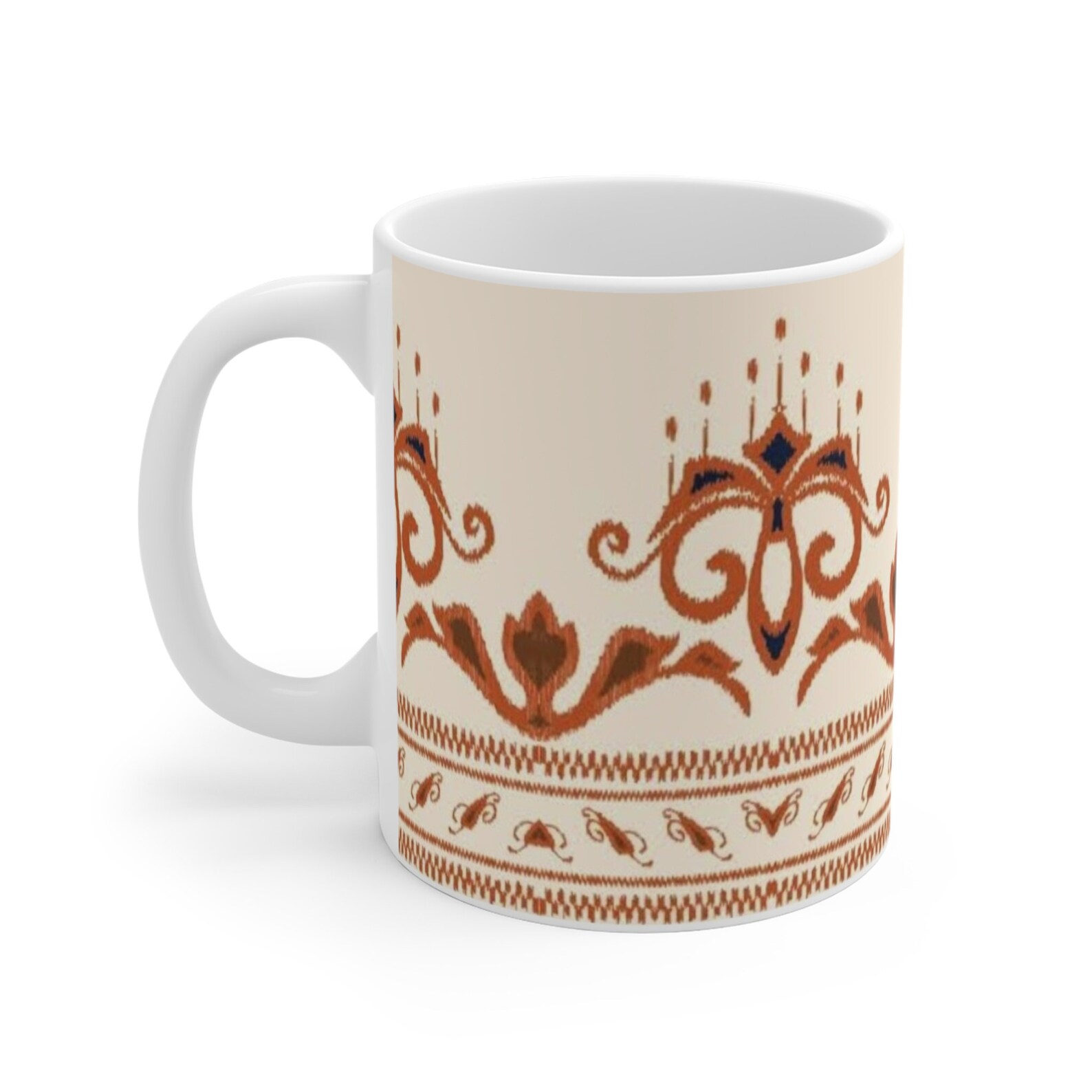 Modern Classy Ethnic Pattern Ceramic Coffee Mug, Pottery Tea Cup With ...