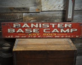 Items similar to Custom Base Camp Established Date Sign - Rustic Hand ...