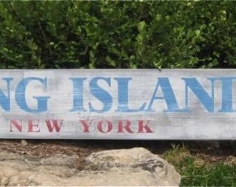 The Hamptons New York Directional Wood Sign Rustic Hand | Etsy