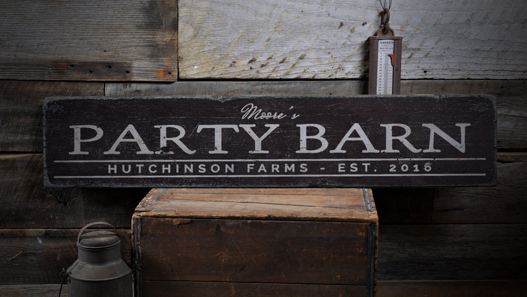 Party Barn Sign, Party Barn Decor, Party Barn Wall Decor, Barn Sign ...