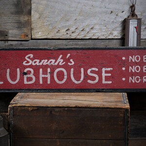 Girl's Clubhouse Wood Sign, Girl Room Sign, Girl Gift, Girl Room Decor ...
