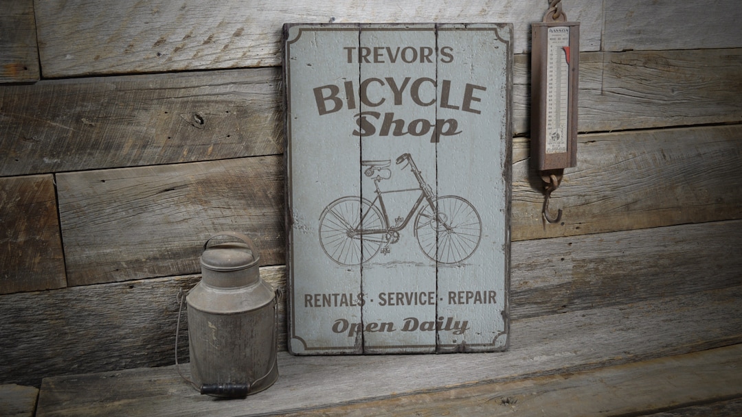 Bicycle Shop Sign, Wooden Bike Shop Sign, Wood Bike Shop Sign, Bike ...
