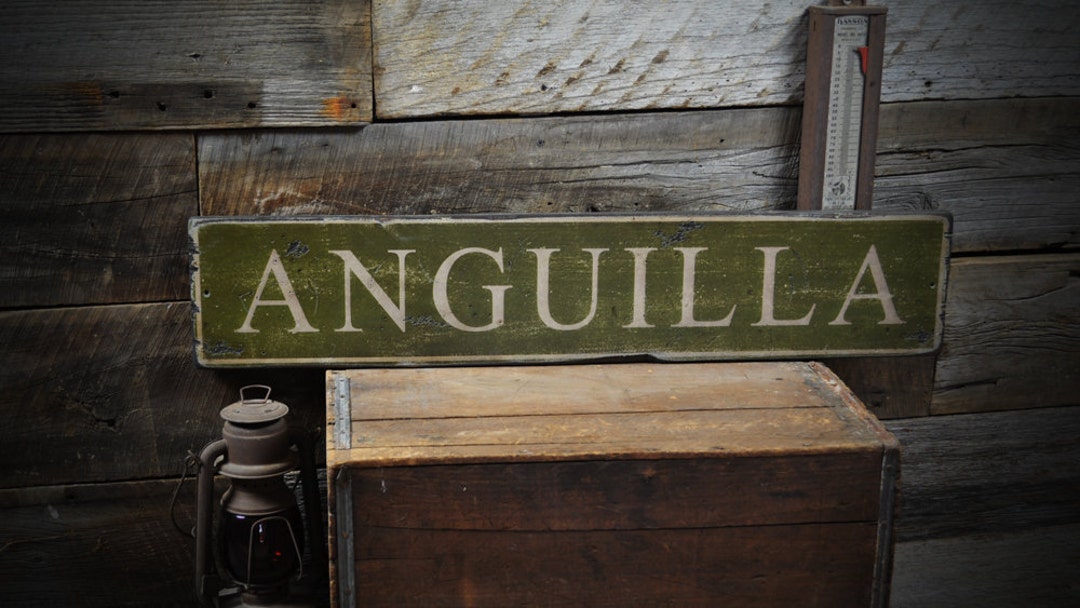 Anguilla Wood Sign, Custom Wooden British Signs, Wooden Sign ...