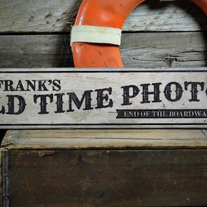 Old Time Photos Wood Sign, Custom Photographer Name Sign, Distressed ...