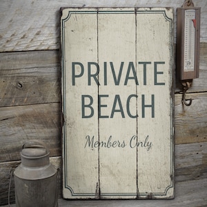 Private Beach Sign, Wood Private Beach Sign, Wood Beach Sign, Beach ...