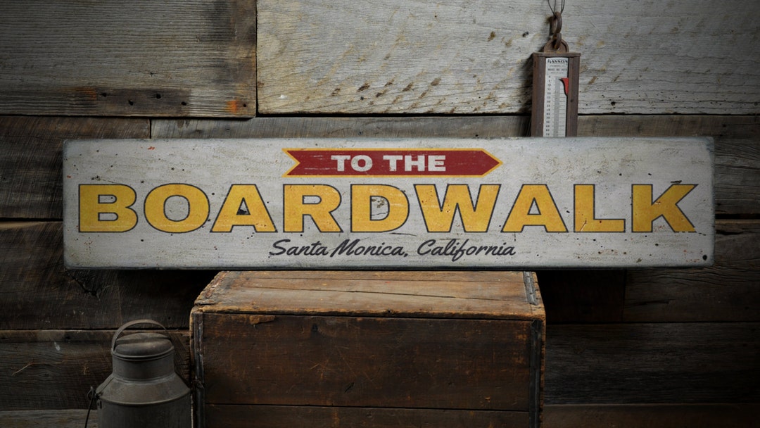To the Boardwalk Wood Sign, Custom Arrow Beach Location Name Gift ...