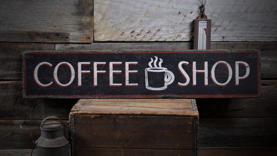 Coffee Shop Sign Coffee Shop Decor Wood Coffee Sign Wood | Etsy