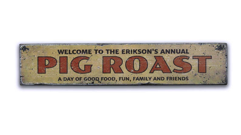 Pig Roast Sign Annual Party Sign Custom Party Sign Grill | Etsy