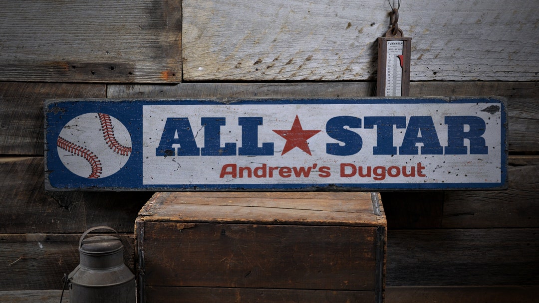 All Star Wood Sign, Baseball Lover, Custom Boy's Room Sign, Rustic ...