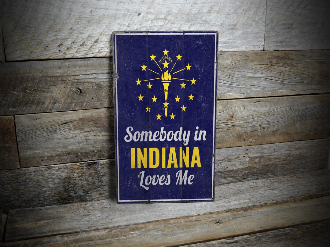 Indiana Lover Sign, Indiana Flag Sign, Indiana Wooden Sign, Indiana ...