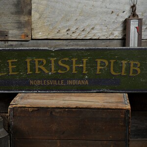 Ole Irish Pub Wood Sign, Personalized Bar Location City State Name ...