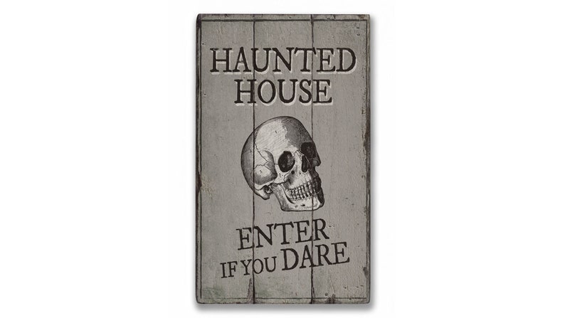Haunted Houses Sign Enter If You Dare Sign Wood Scary Sign - Etsy