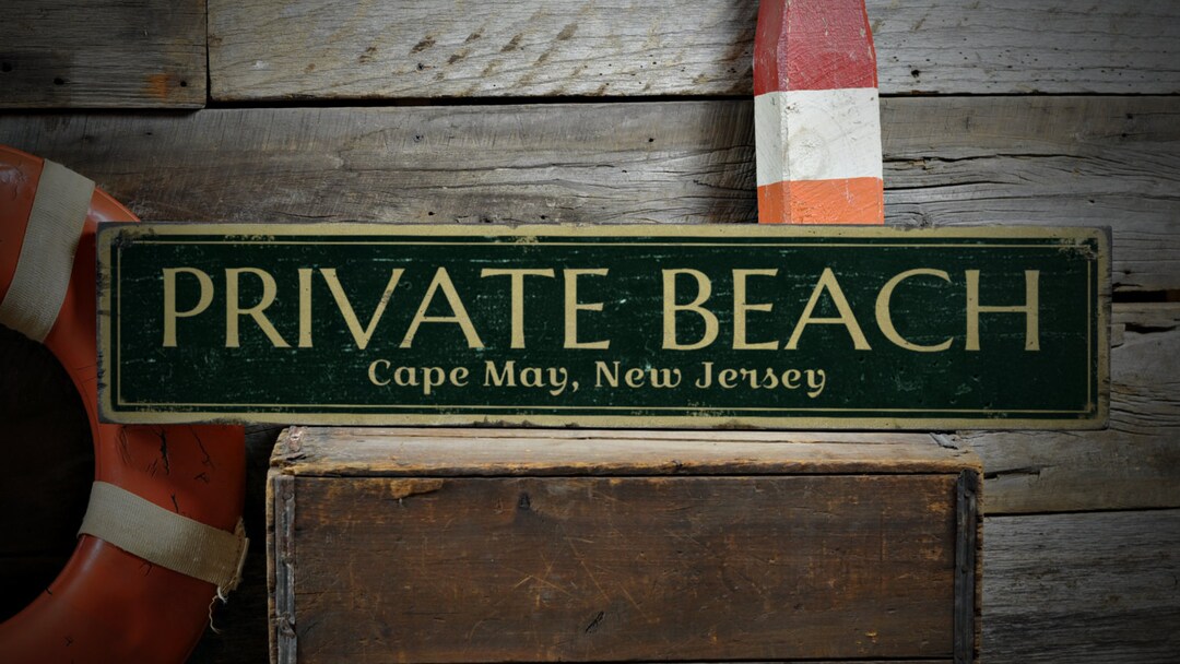 Custom Private Beach City State Sign, Private Beach Destination, Beach ...