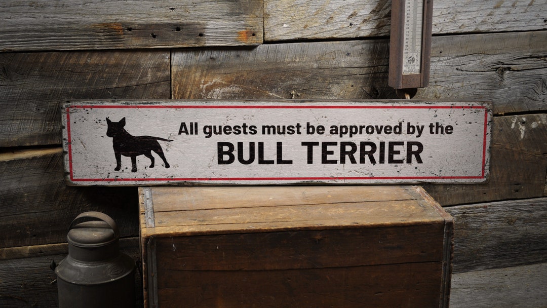 Bull Terrier Signs, Wood Terrier Dog Sign, Dog Gift, Custom Signs ...