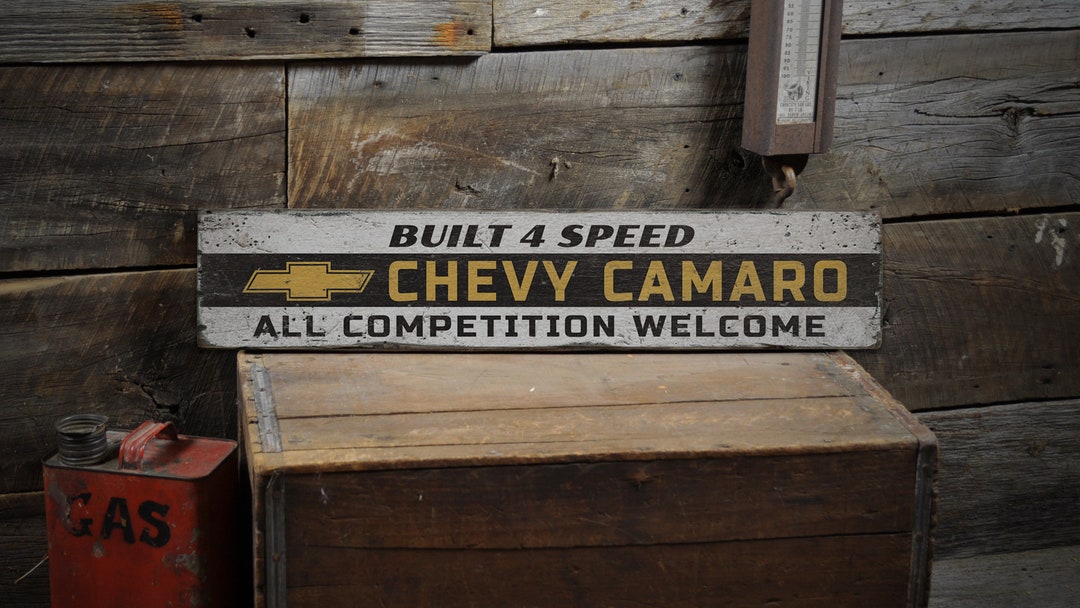 Chevy Camaro Sign, Wooden Chevy Camaro Sign, Old Wooden Chevrolet Sign ...