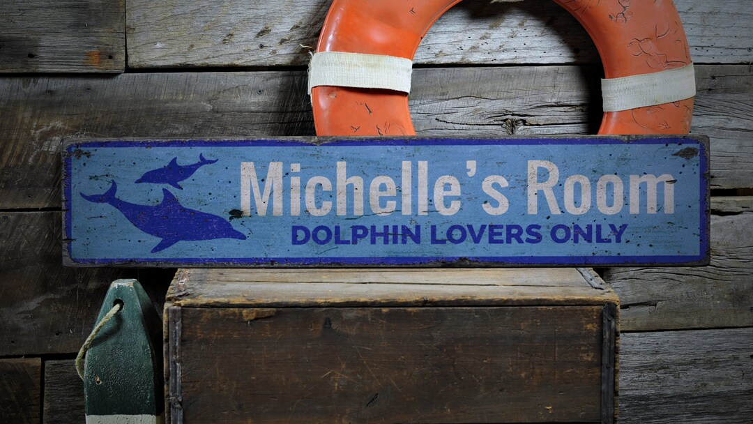 Dolphin Lover Wood Sign, Custom Girl Sign, Coastal Decor, Beach House ...