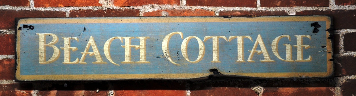 Beach House or Cottage Sign Rustic Hand Made Vintage Wooden - Etsy