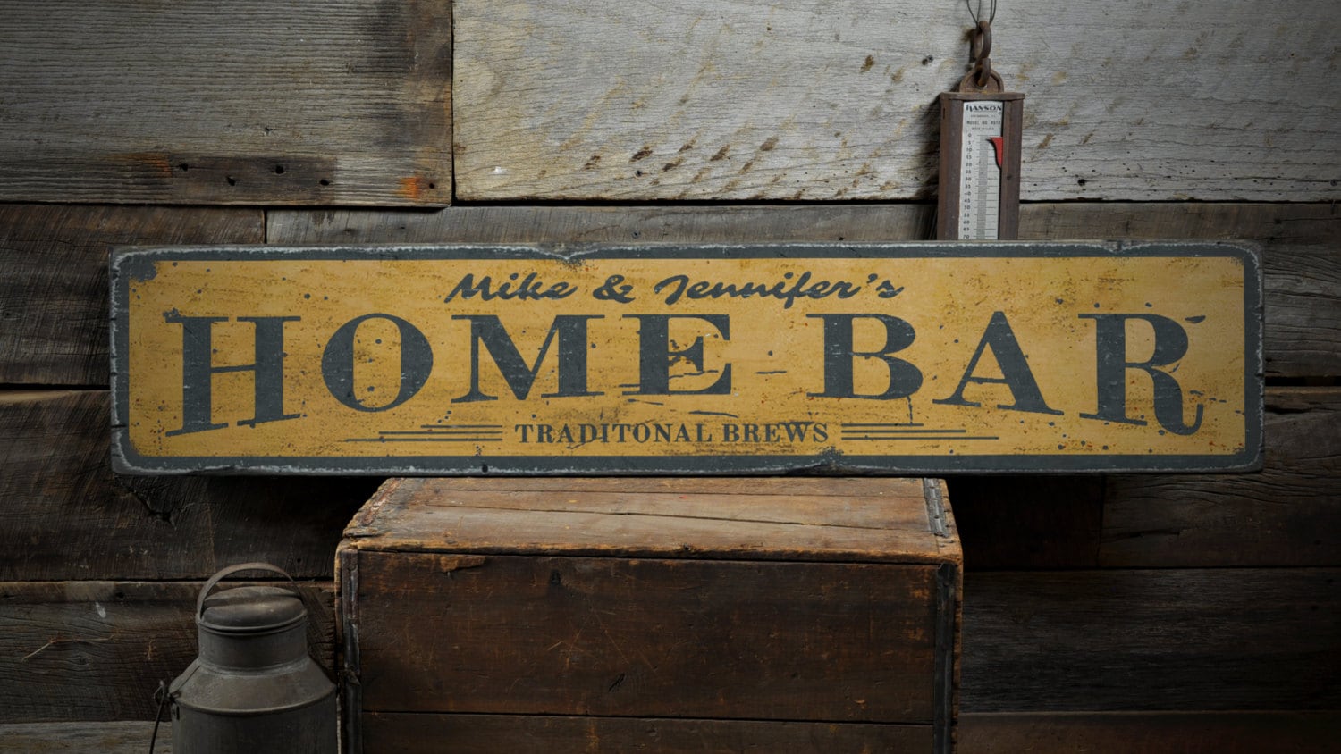 Home Bar Wood Sign Personalized Traditional Brews Sign - Etsy