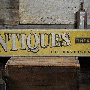 Antiques This Way Wood Sign, Custom Family Name Home Decor, Antique ...