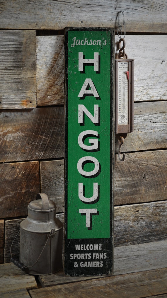 Hangout Sign Wood Hangout Sign Wooden Hangout Sign Room | Etsy