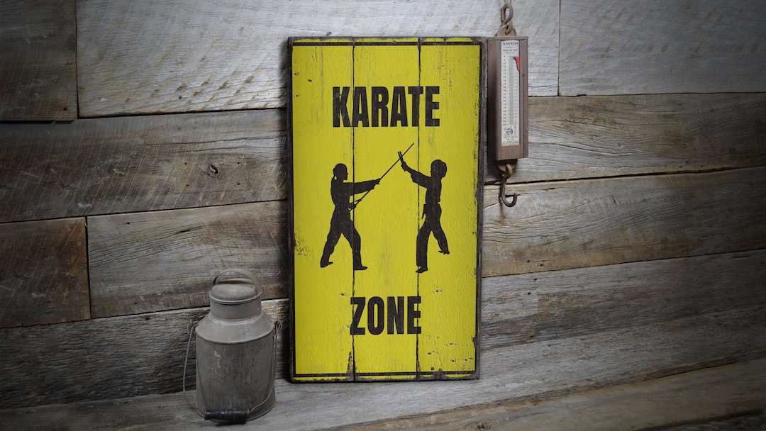 Karate Signs, Pro Karate Zone Here, Karate Zone Decor, Karate Wood ...