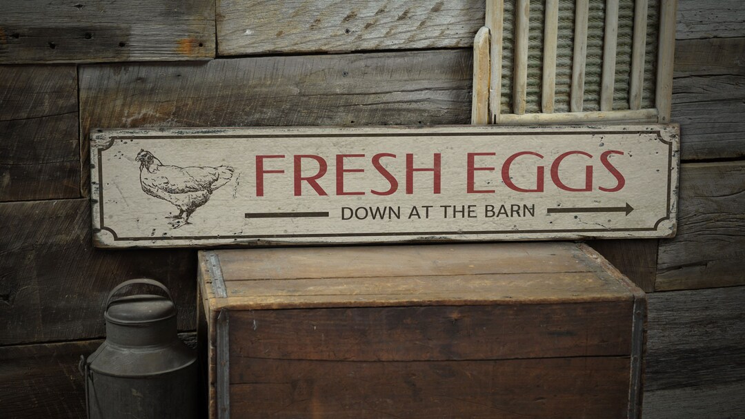 Fresh Eggs Sign, Freshly Dropped Eggs Sign, Chicken Coop Sign, Wooden ...